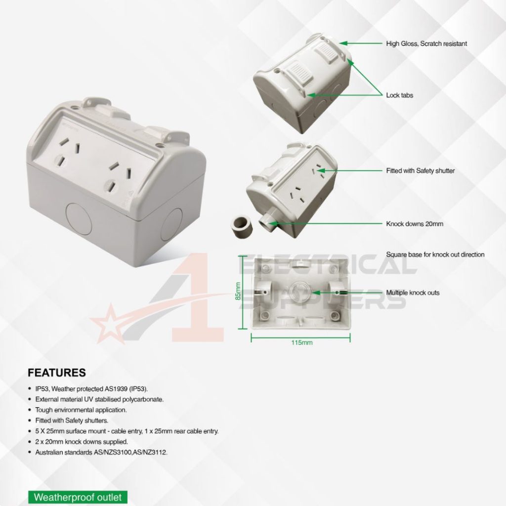 Weatherproof (10A) Double Socket | Durable Outdoor Power